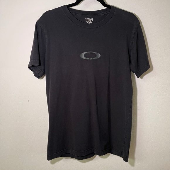Oakley | Shirts | Oakley Sunglasses Small Olive Logo Graphic Black ...